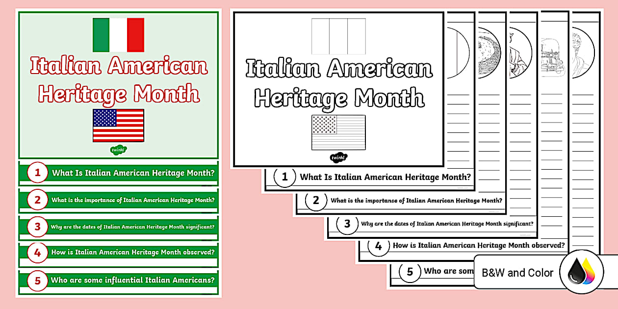 Italian American Heritage Month Flipbook (teacher made)