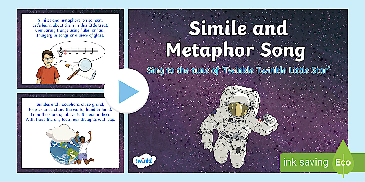 Simile and Metaphor Song PowerPoint (teacher made) - Twinkl