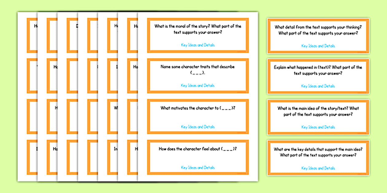 Third Grade Reading Literature Editable Question Cards