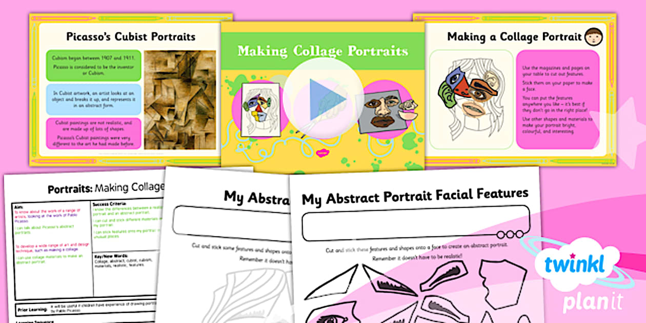 Cubist Self-Portrait Lesson Plan - Collage Portrait Art KS1