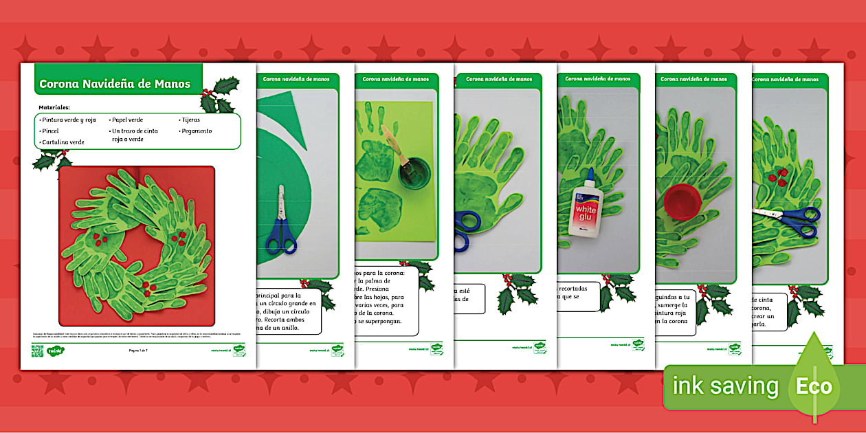 Manualidad: Corona de Manos de Navidad (teacher made)
