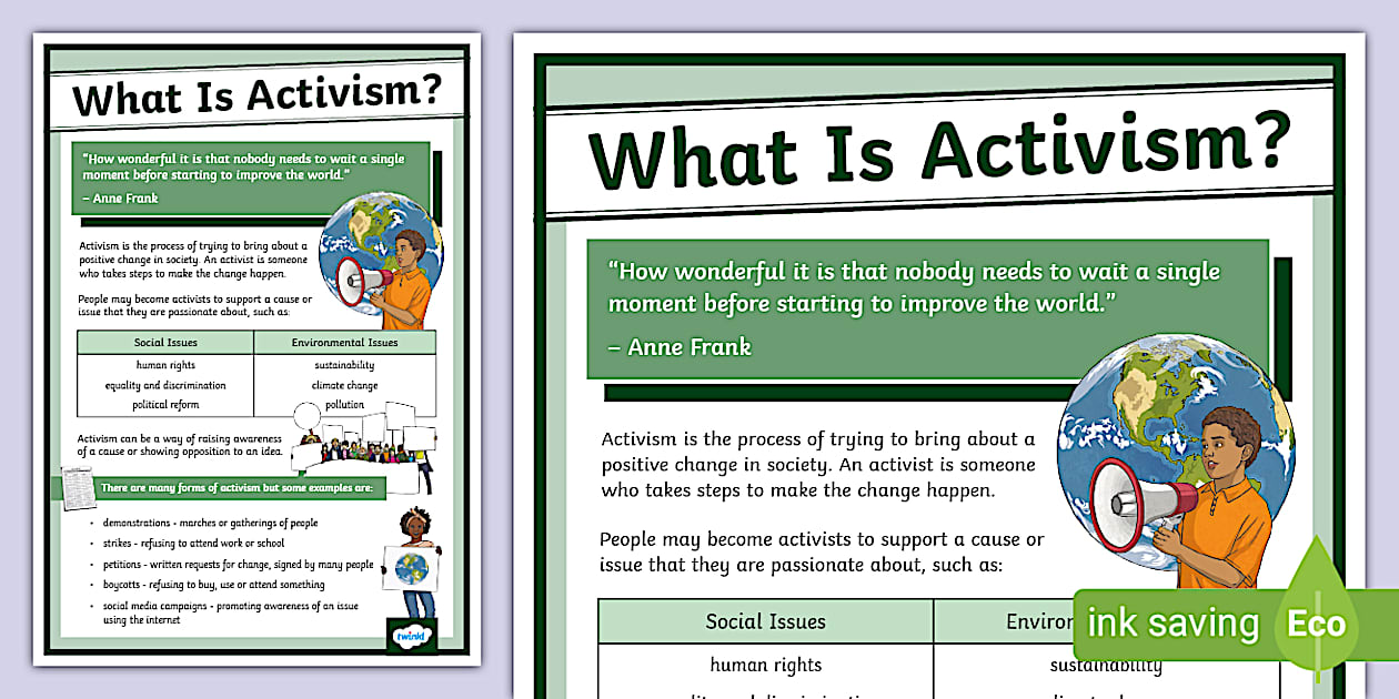 What Is Activism? Display Poster - KS2 (teacher made)