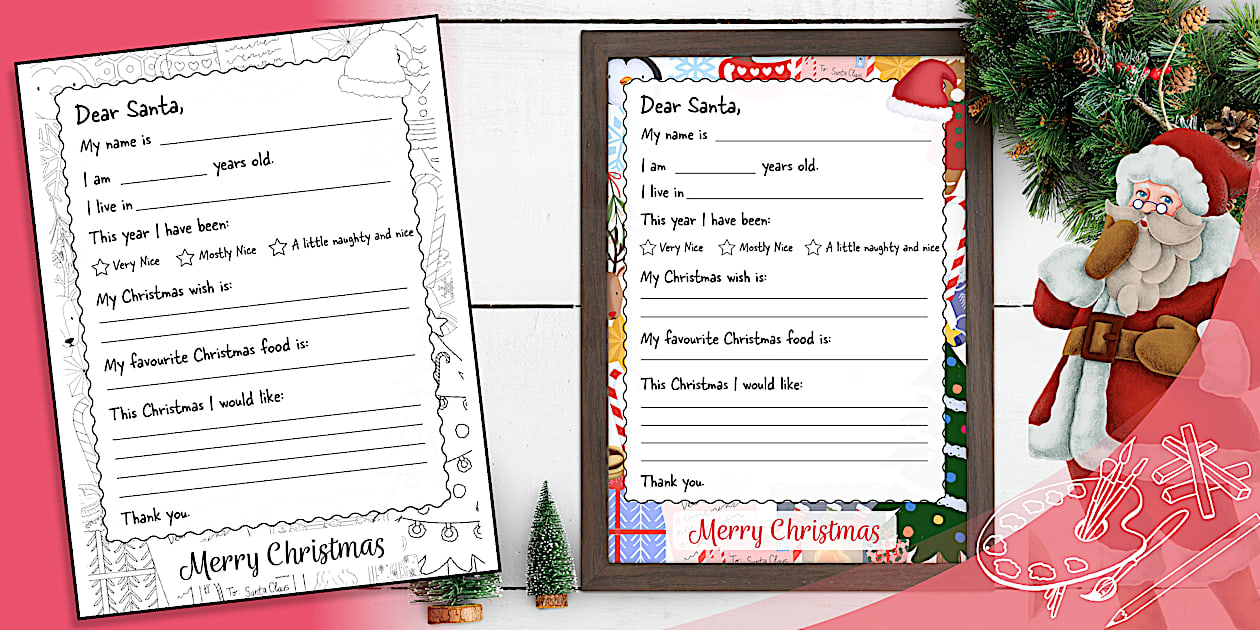 Dear Santa Letter Activity Poster (teacher made) - Twinkl