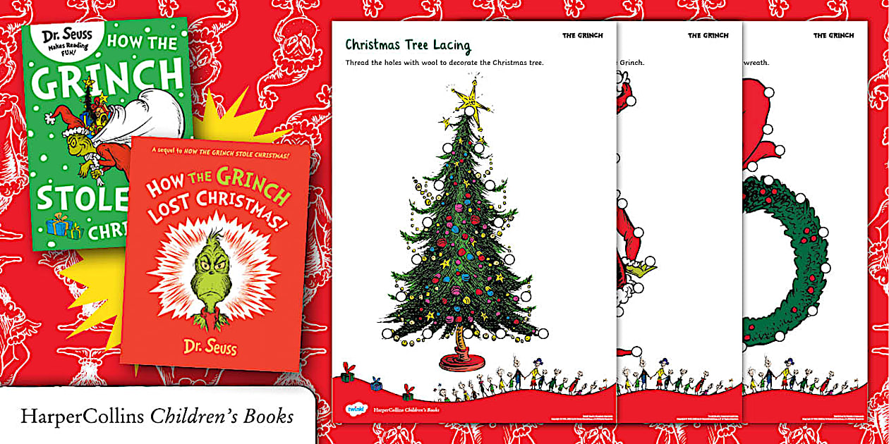 FREE! - The Grinch: Lacing Activity (teacher made) - Twinkl