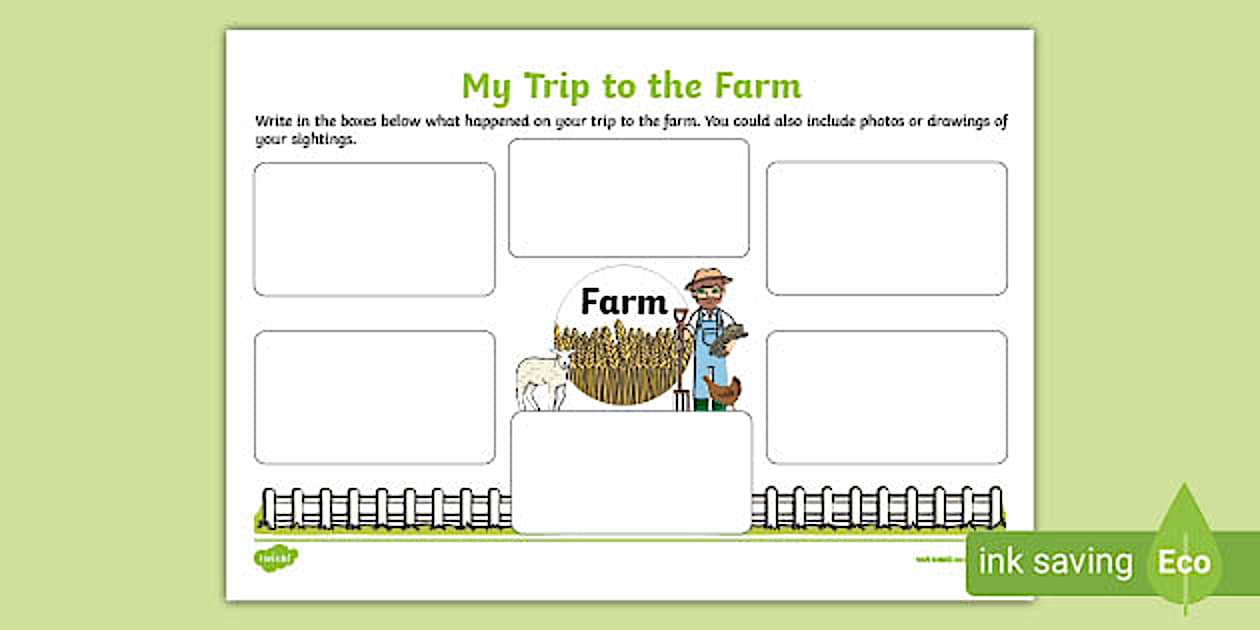 Black and White My Trip to the Farm Worksheet (teacher made)