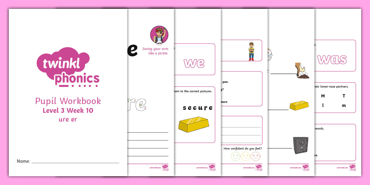 'ure, er' Level 3 Week 10 Phonics Workbook (teacher made)