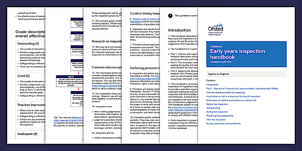 FREE! - Ofsted: Kindergarten Inspection Handbook for Ofsted-Registered