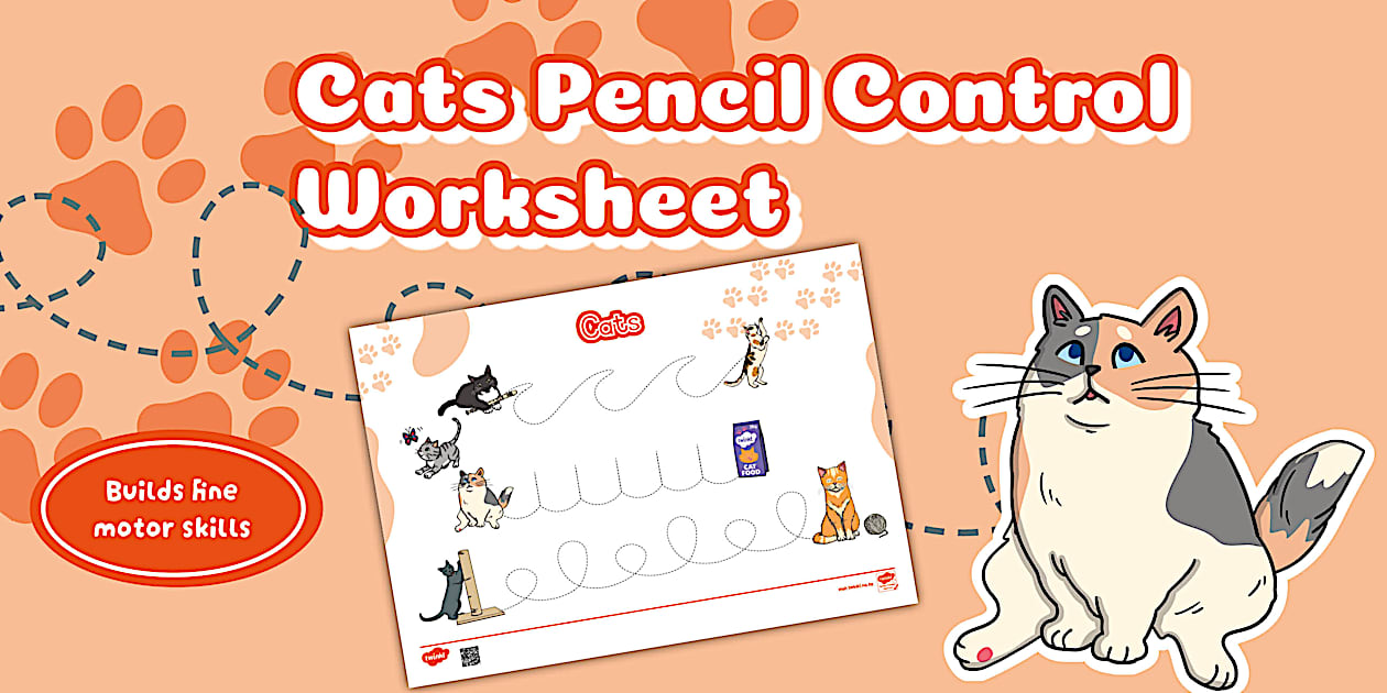 * NEW * Foundation Phase - Cats Pencil Control Worksheet