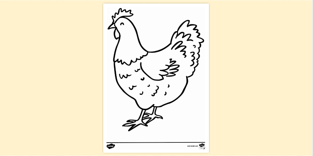 The Little Red Hen Colouring | Colouring Sheets - Twinkl