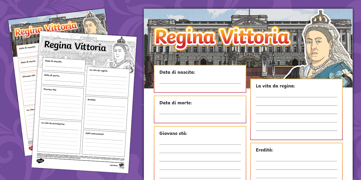Modello di scheda informativa: Regina Vittoria - Twinkl