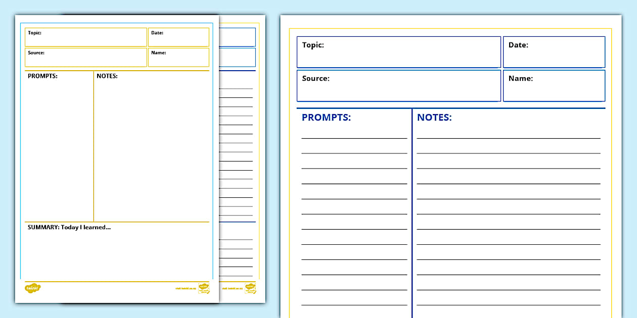 Effective Note-Taking Printable Template (teacher made)