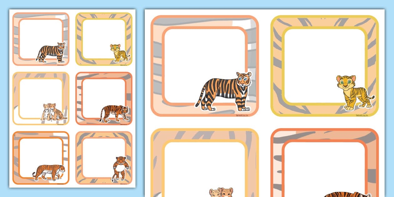 Tiger Peg Labels (teacher made) - Twinkl