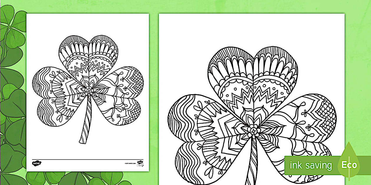 Printable Shamrock Coloring Page | Twinkl Resources - Twinkl