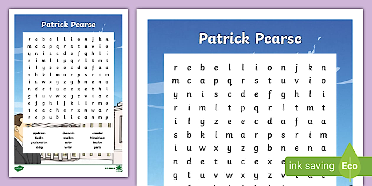 Patrick Pearse Word Search (Teacher-Made) - Twinkl