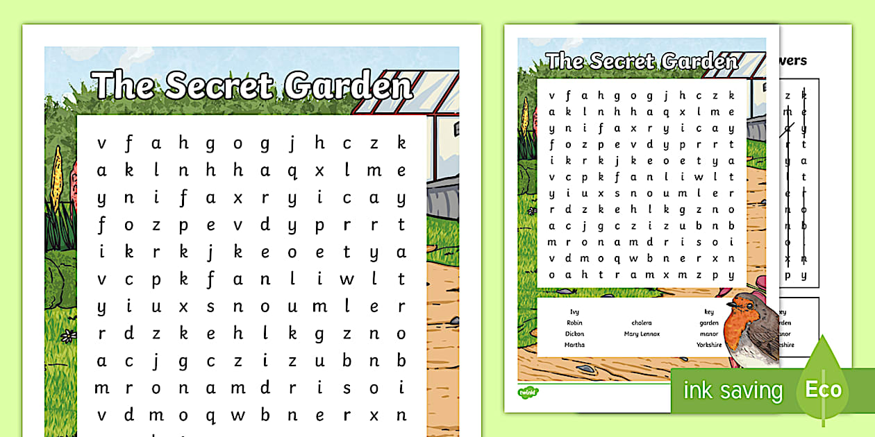 Higher Ability The Secret Garden Word Search - Twinkl