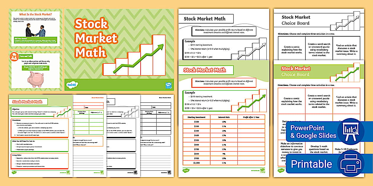 Stock Market Math | 5th Grade Resource | Twinkl USA - Twinkl