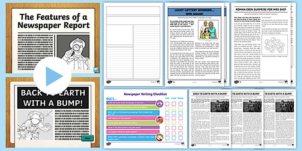 KS2 Features of a Newspaper Activity Pack - Report Writing