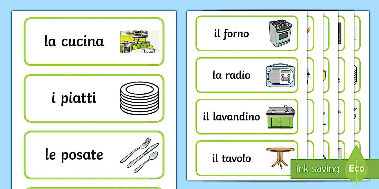 La cucina Parole Illustrate (teacher made) - Twinkl