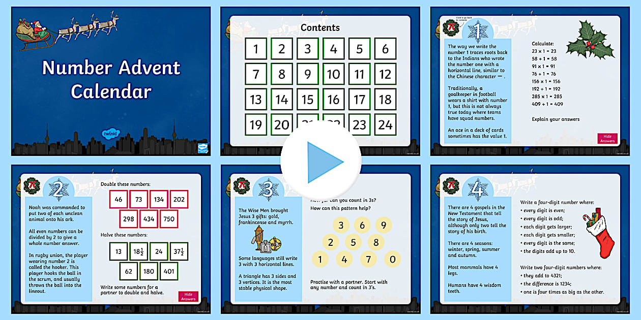 Number Advent Calendar PowerPoint (teacher made) - Twinkl