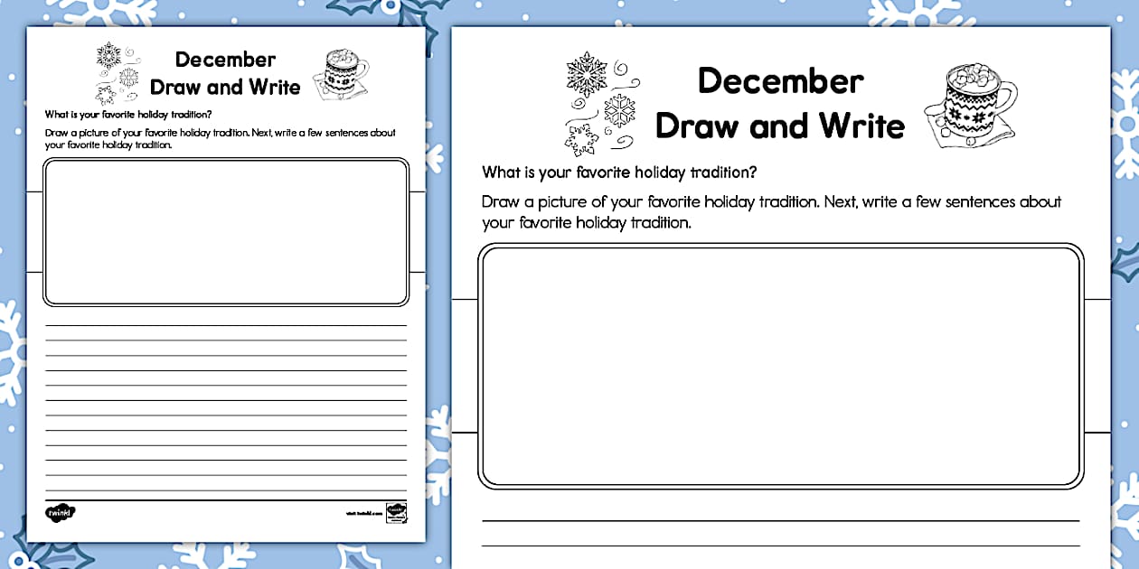 December Draw & Write Prompt for K-2nd Grade - Twinkl