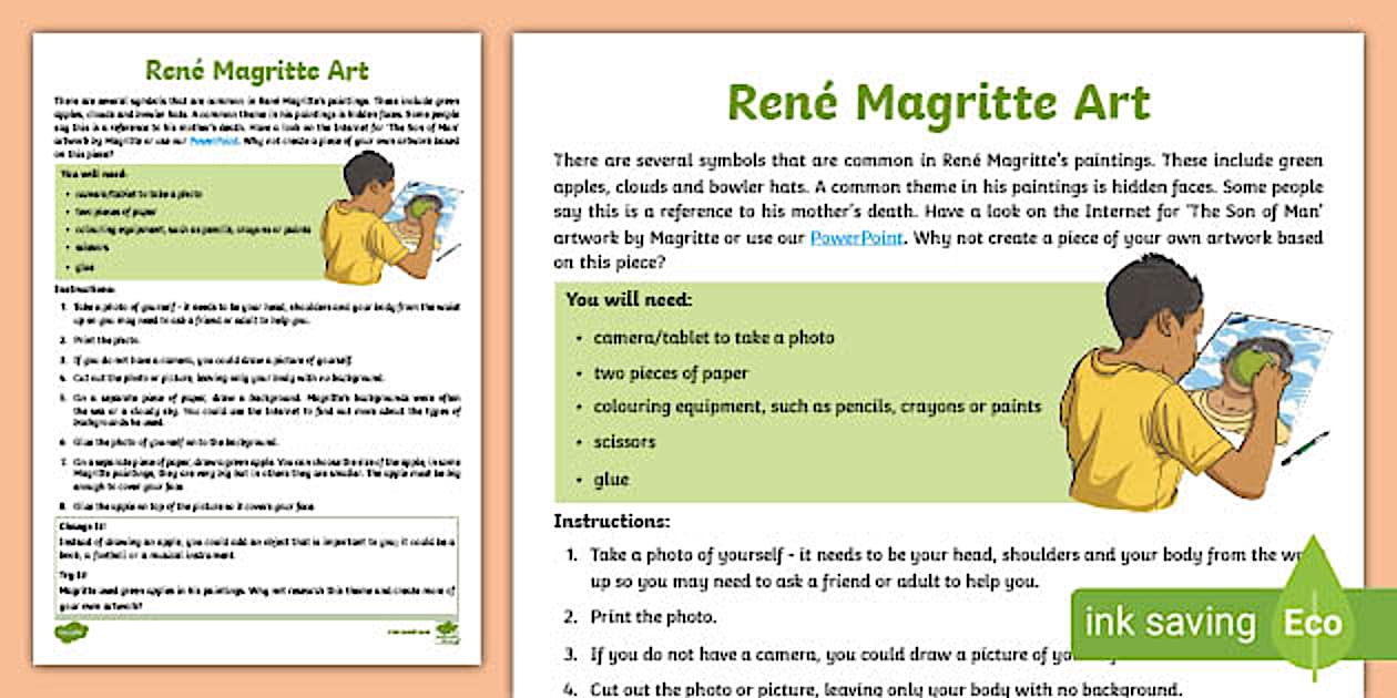 KS2 Rene Magritte Art Activity (teacher made) - Twinkl