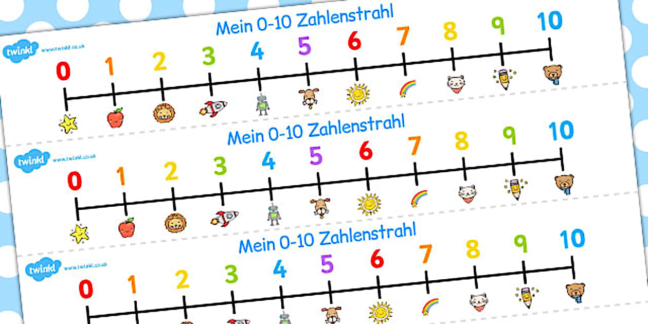German Number Line 0-10 (teacher made) - Twinkl