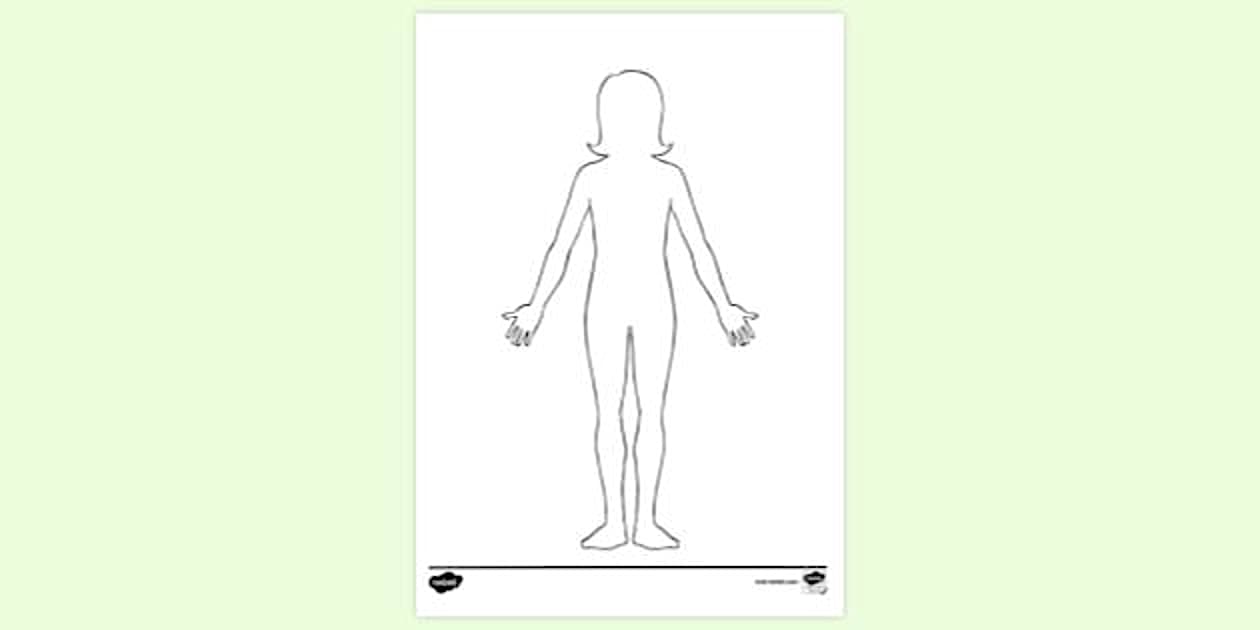 Female Body Drawing Outline Colouring Sheet (teacher made)