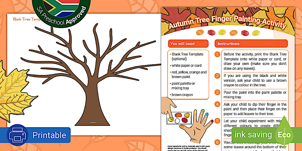 Autumn Tree Finger Painting Activity