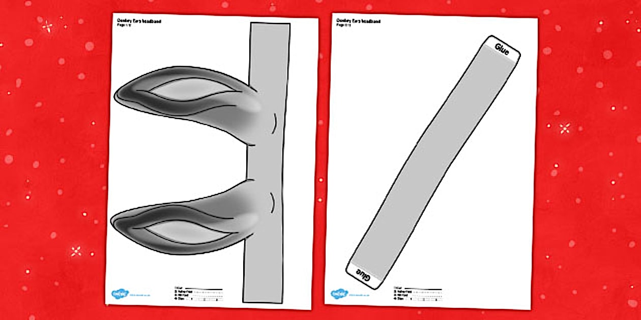 Printable Donkey Ears Headband (teacher made) - Twinkl