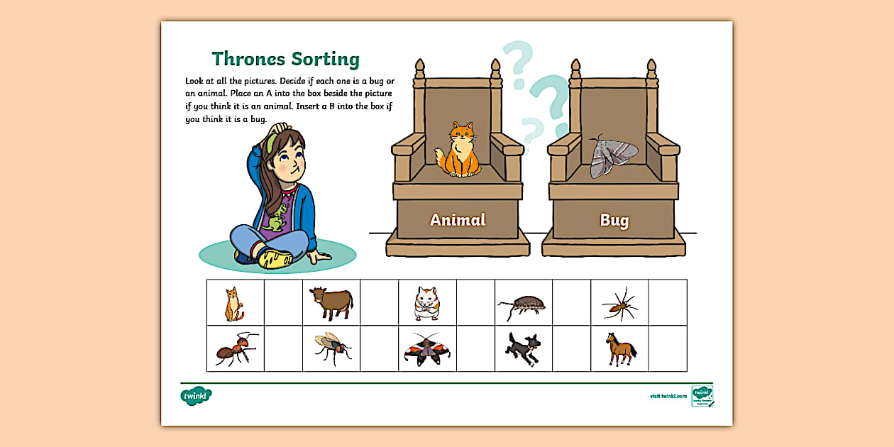 Language Skills: Thrones Sorting (teacher made) - Twinkl