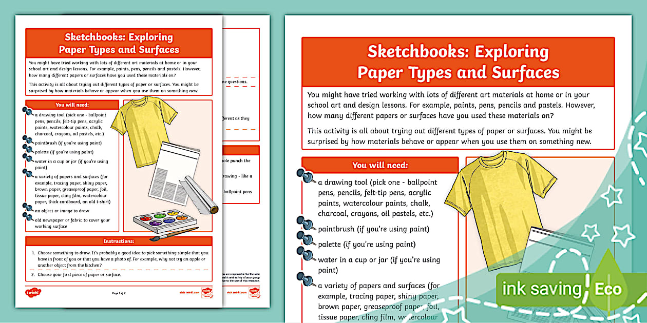 Sketchbooks: Exploring Paper Types and Surfaces - Twinkl