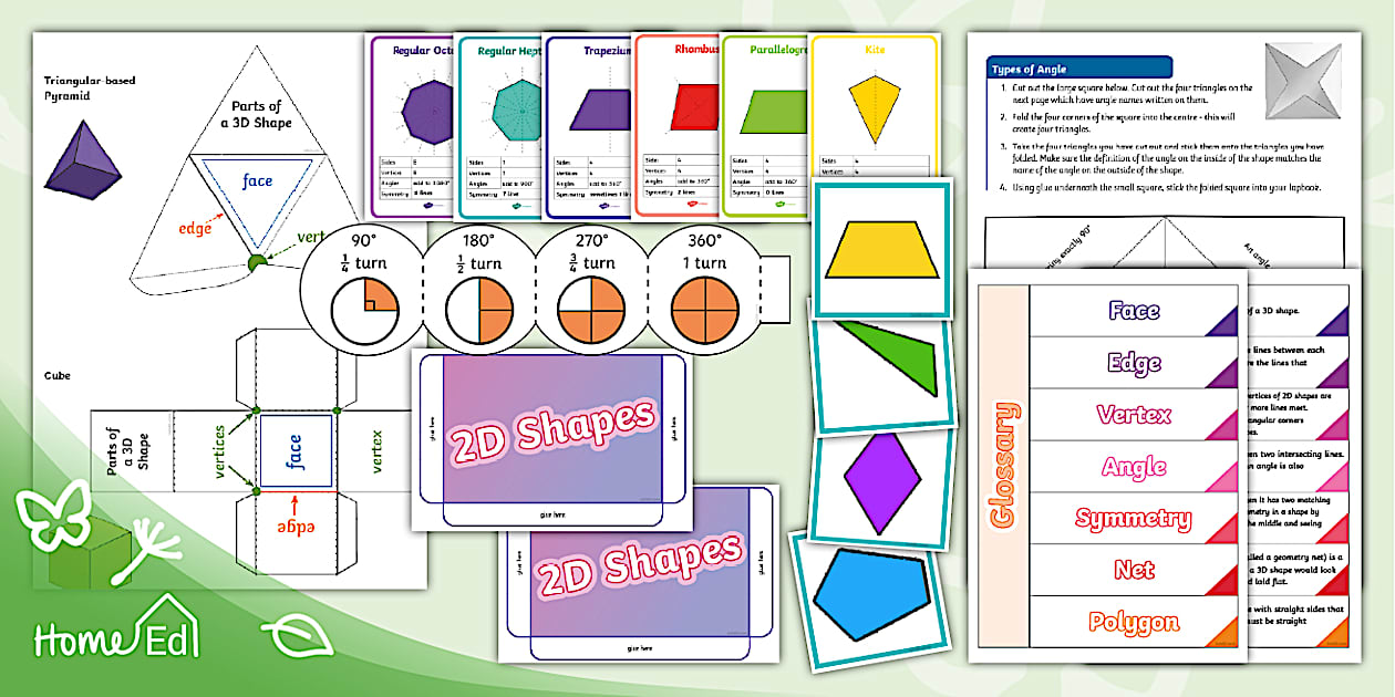 👉 Shapes and their properties Lapbook (teacher made)