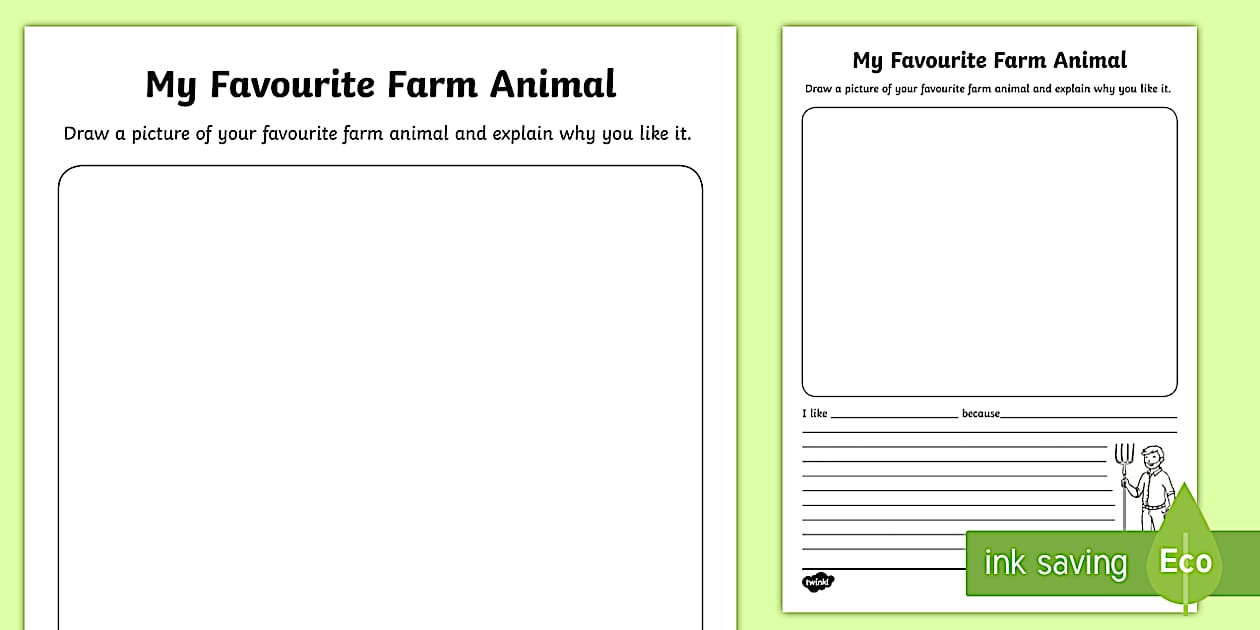 My Favourite Farm Animal Aistear Worksheet / Worksheet