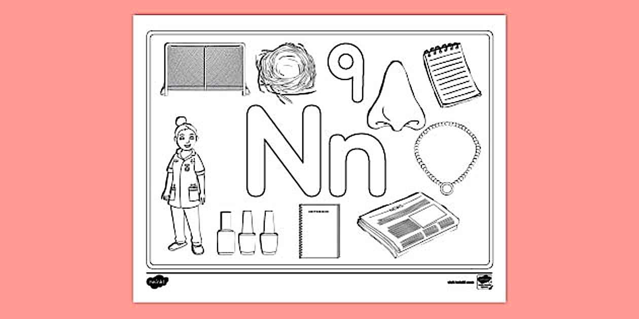 Letter N Coloring Page