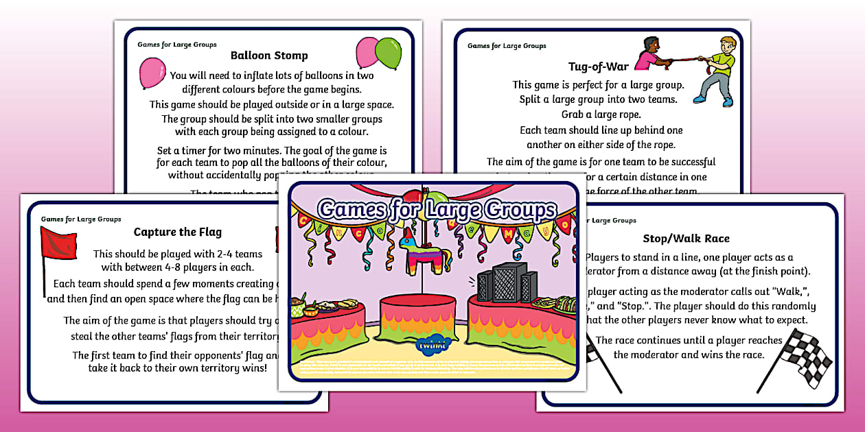 Games For Large Groups Cards (Teacher-Made) - Twinkl