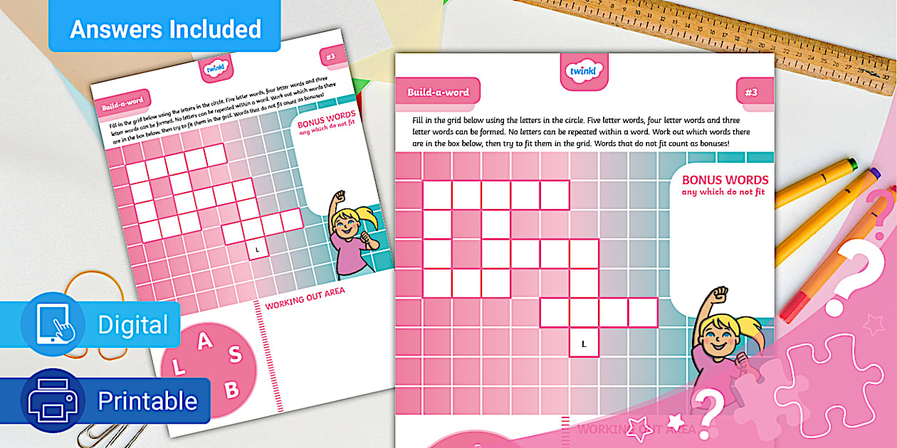 Build-a-word puzzle #3 - Kids Puzzles (teacher made)