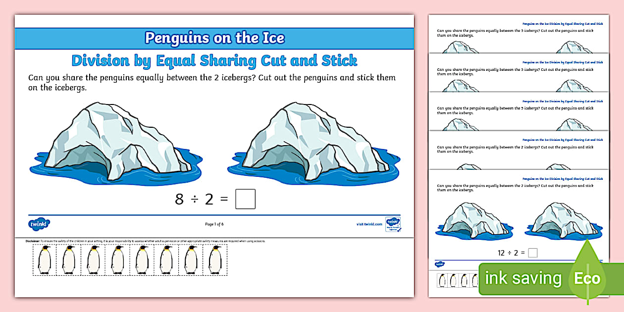 👉 Penguins on the Ice Division by Equal Sharing Cut and Stick