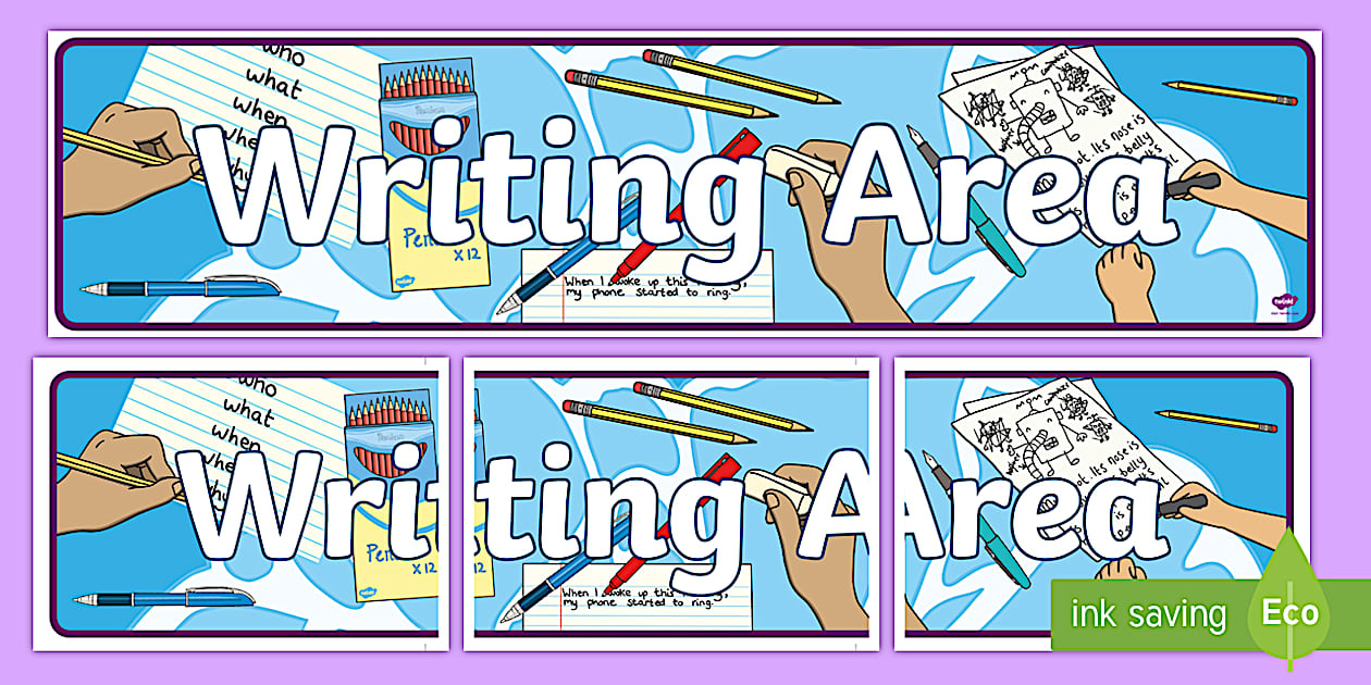 Cursive Writing Area Display Banner (teacher made) - Twinkl