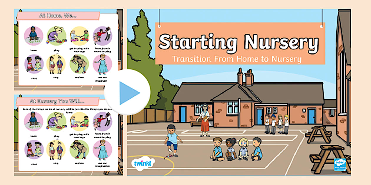 Home to Nursery PowerPoint - Settling Into Nursery - Twinkl