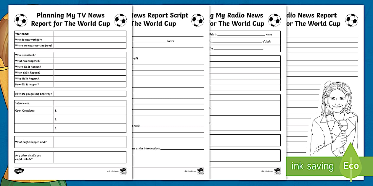 3-6 World Cup TV Broadcast Worksheets (Teacher-Made)