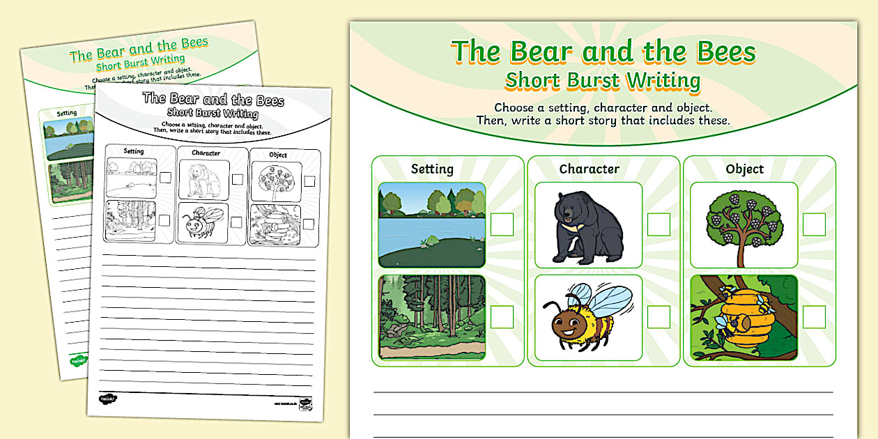 The Bear and The Bees Short Burst Writing Template - Twinkl