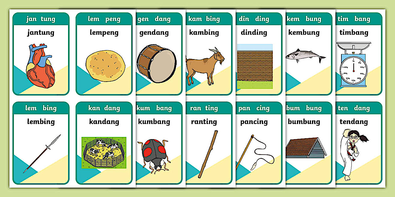 Kad Imbasan Suku Kata Tertutup KVK KVKK - KSSR 1 - Twinkl