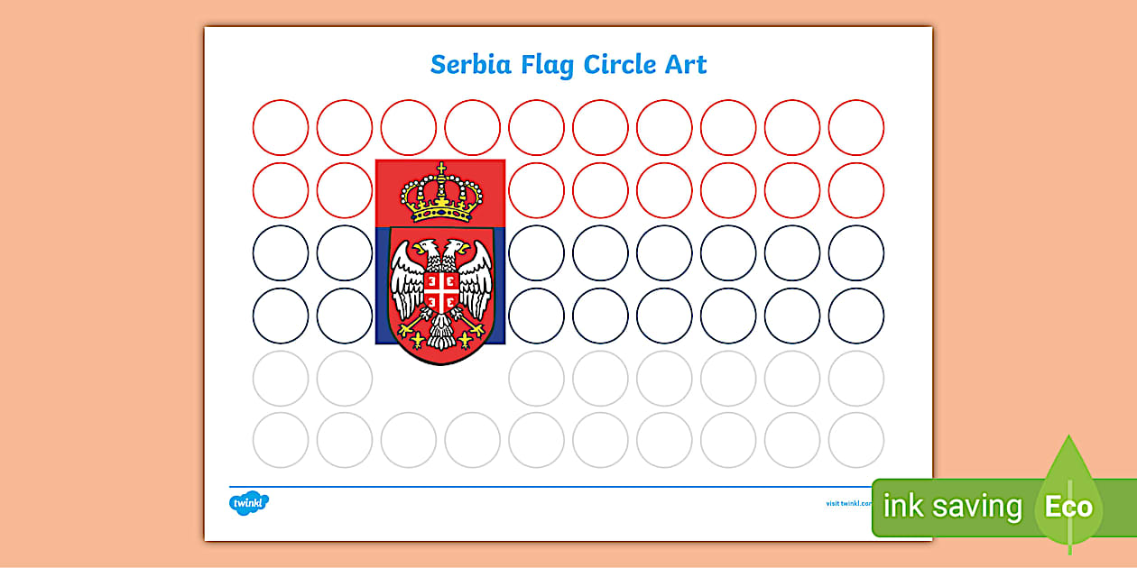 Serbia Flag Circle Art Worksheet (teacher made) - Twinkl