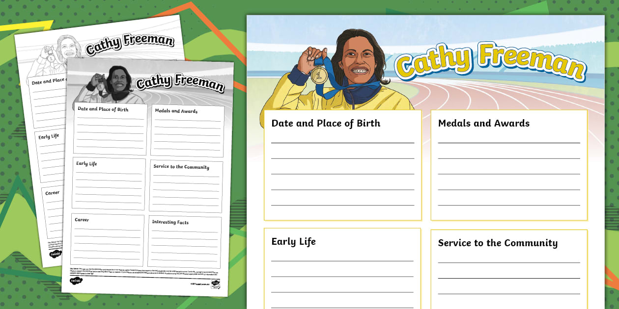 Cathy Freeman Fact File Template (teacher made) - Twinkl