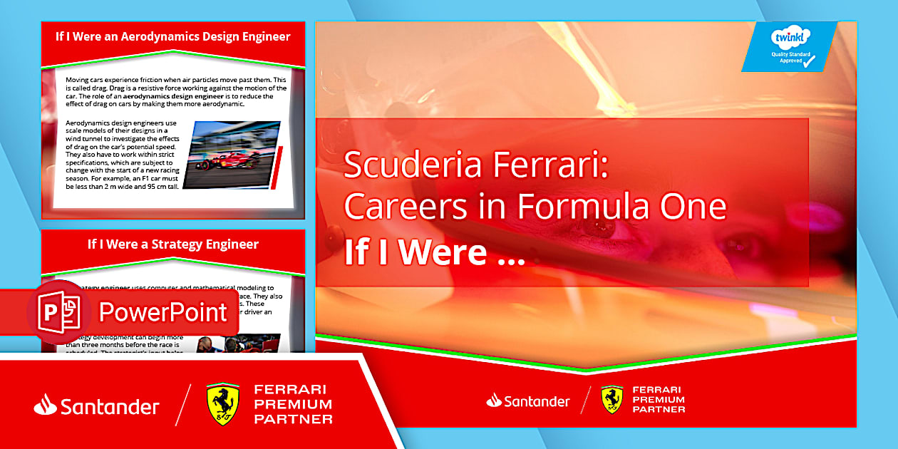 FREE! - Scuderia Ferrari: Careers in Formula One PowerPoint for 6th-8th ...