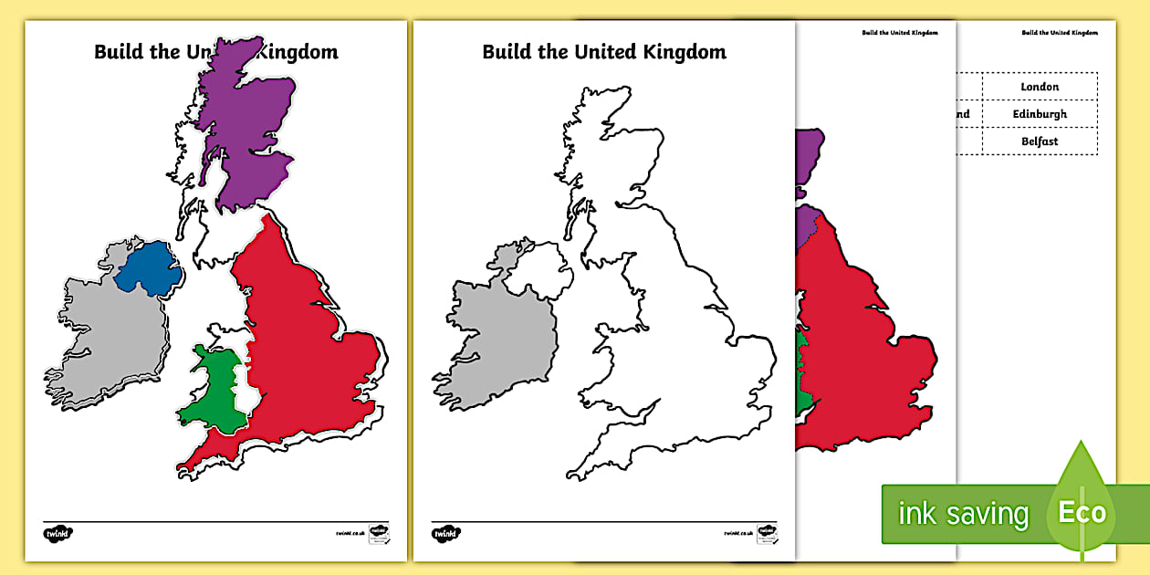 Build The United Kingdom Worksheet / Worksheet - Twinkl