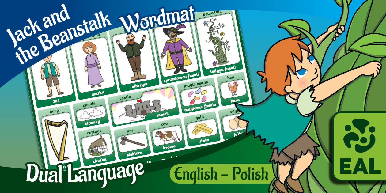 Jack and the Beanstalk Word Mat English-Polish