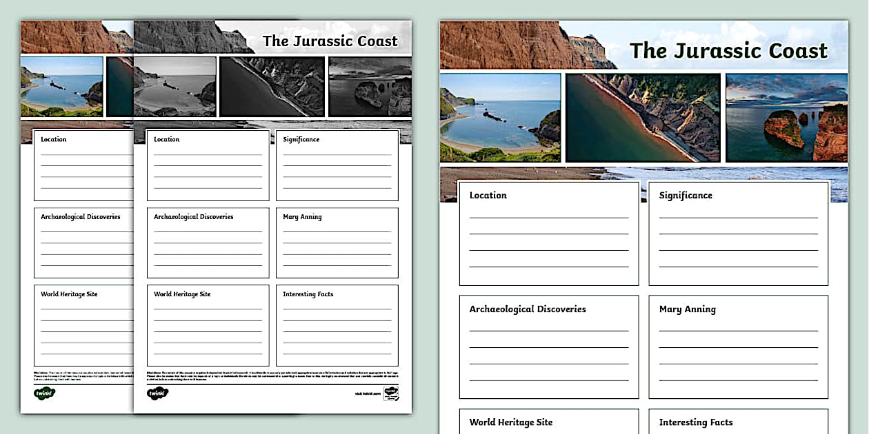 Jurassic Coast Fact File Template (teacher made) - Twinkl