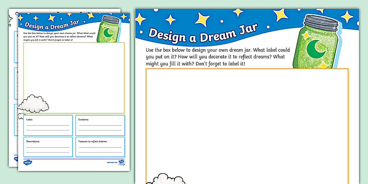 Design a Dream Jar Worksheet (Teacher-Made) - Twinkl