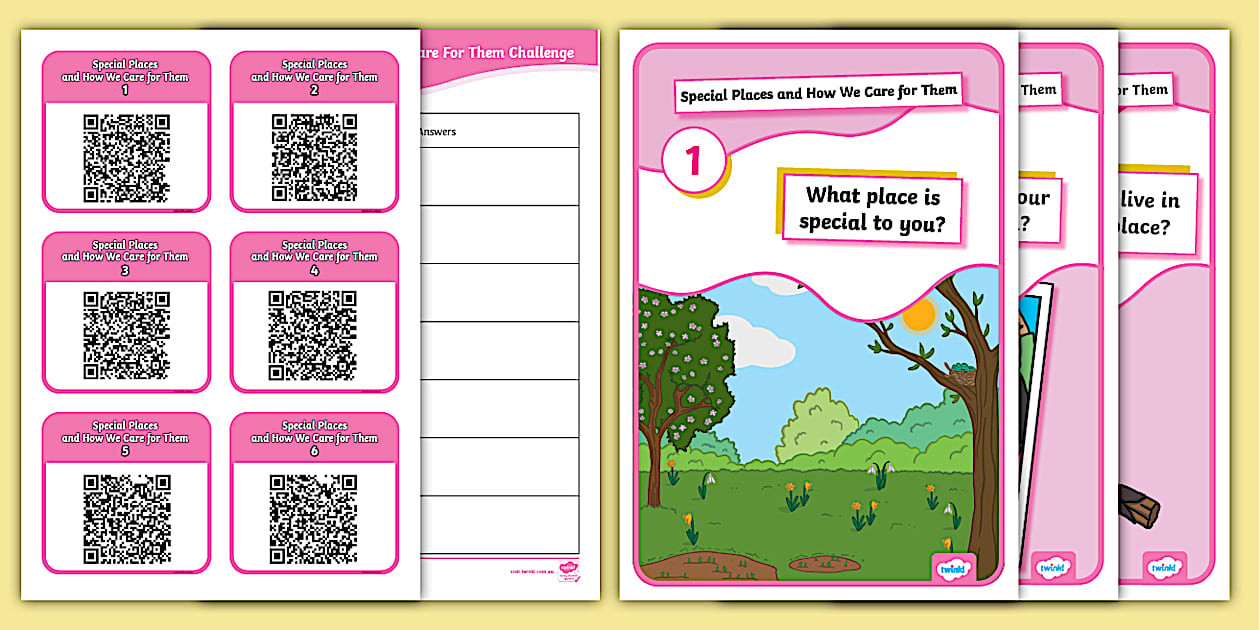 Special Places and How We Care For Them Challenge Cards with QR Codes